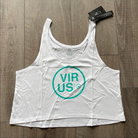 Virus | Tops | Virus Wpc9 Astro Crop Tank In White Size Medium | Poshmark